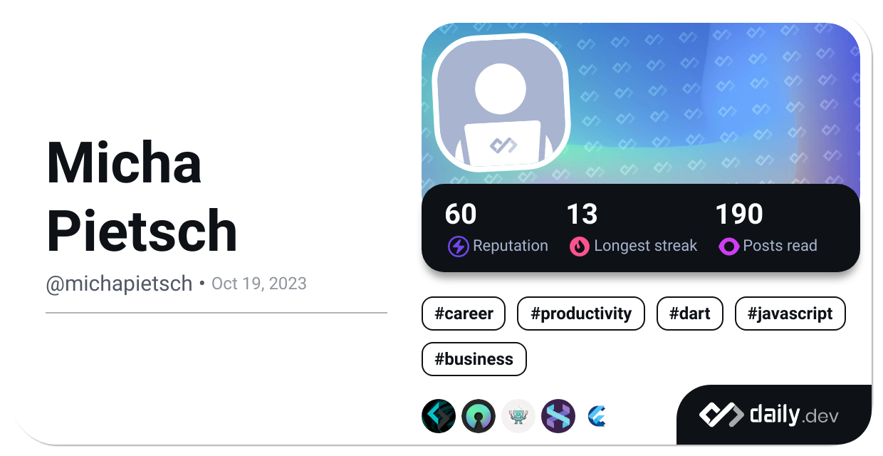 Micha Pietsch (@michapietsch) | daily.dev