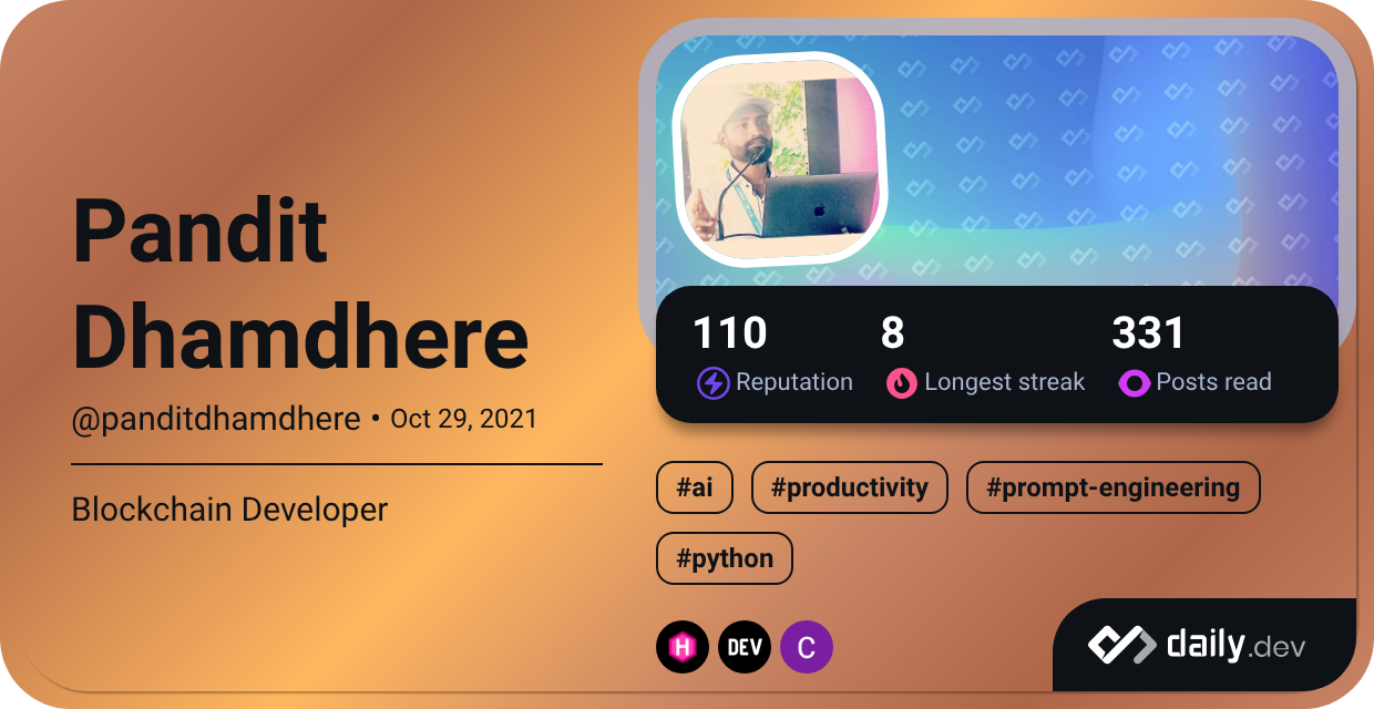 Pandit Dhamdhere | daily.dev