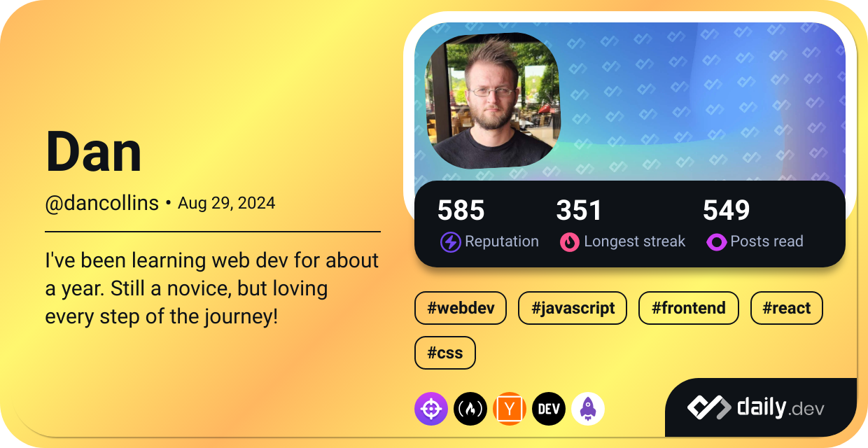 Dan (@dancollins) | daily.dev