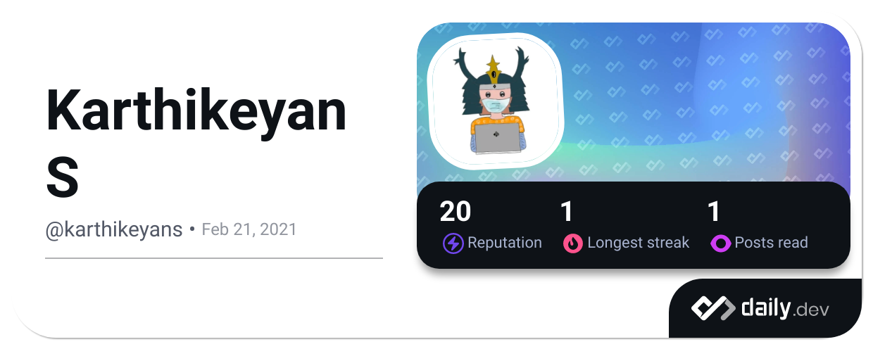 Karthikeyan S (@karthikeyans) | daily.dev