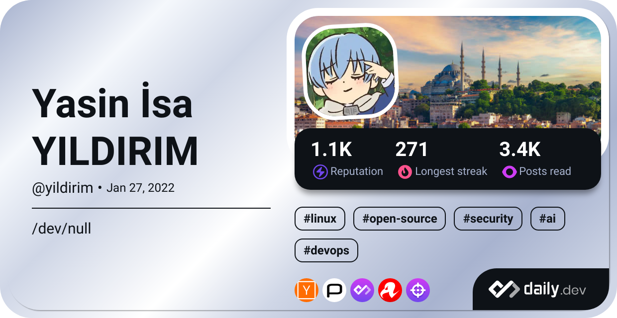 Yasin İsa YILDIRIM (@yildirim) | daily.dev
