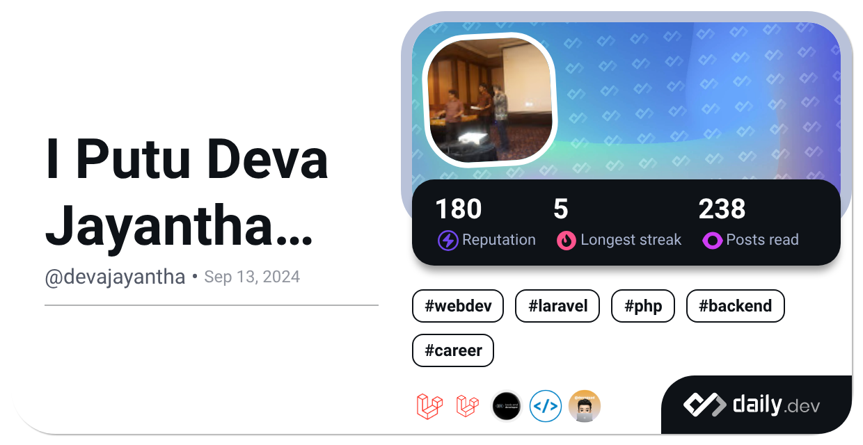 I Putu Deva Jayantha Putra (@devajayantha) | daily.dev