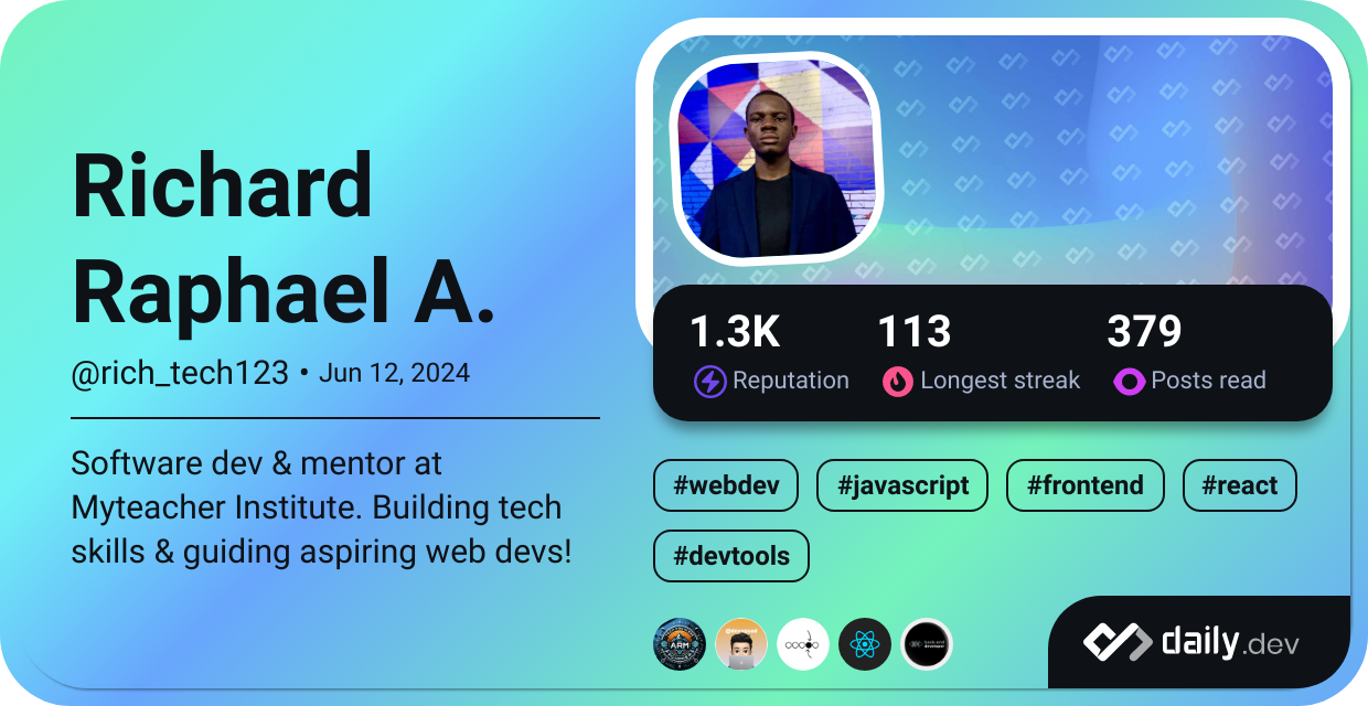 Richard Raphael A. (@rich_tech123) | daily.dev
