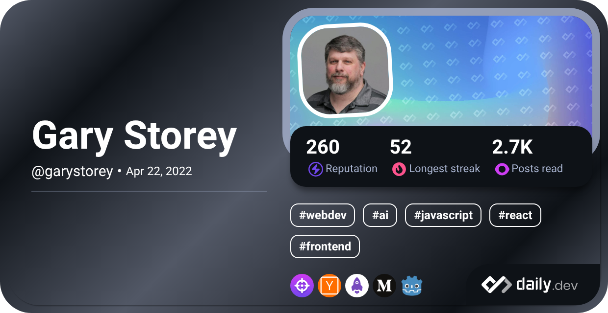Recent posts by Gary Storey (@garystorey) | daily.dev