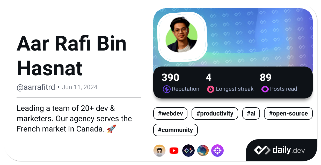 Posts upvoted by Aar Rafi Bin Hasnat (@aarrafitrd) | daily.dev