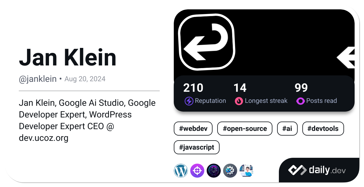 Jan Klein (@janklein) | daily.dev