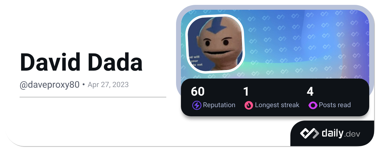 David Dada (@daveproxy80) | daily.dev