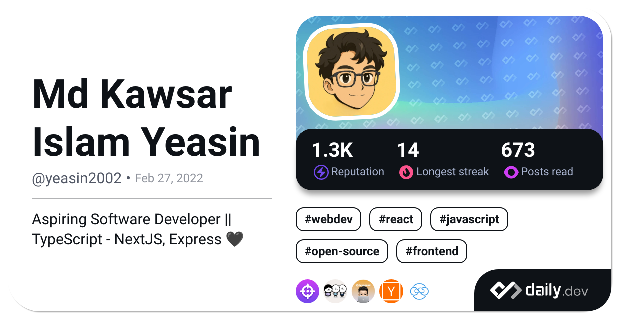 Posts with replies by Md Kawsar Islam Yeasin (@yeasin2002) | daily.dev