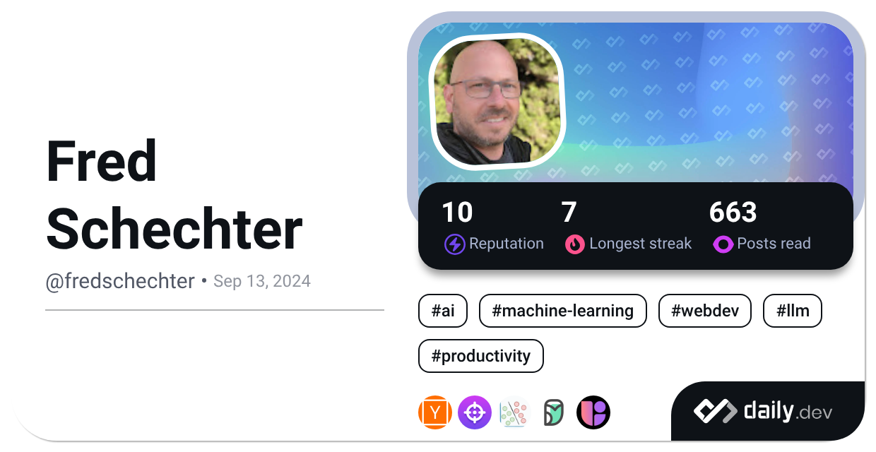 Fred Schechter (@fredschechter) | daily.dev