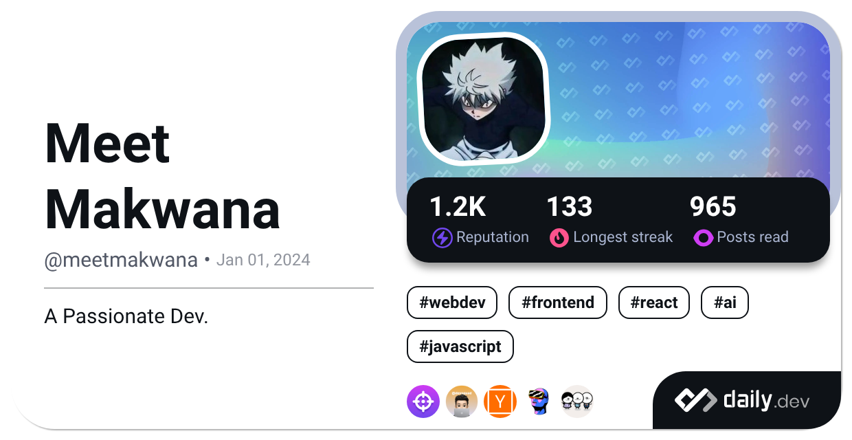 Meet Makwana (@meetmakwana) | daily.dev
