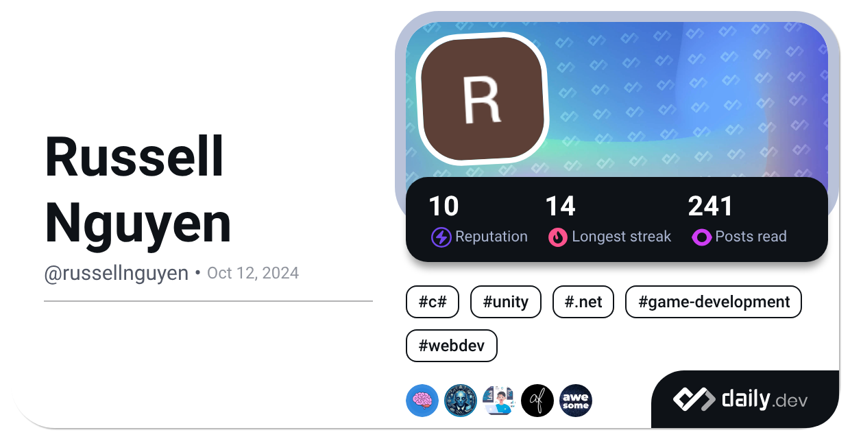 Russell Nguyen (@russellnguyen) | daily.dev