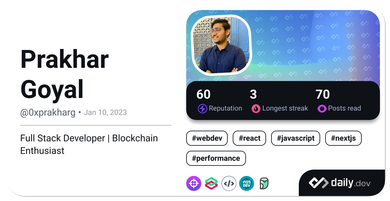 Recent posts by Prakhar Goyal (@0xprakharg) | daily.dev