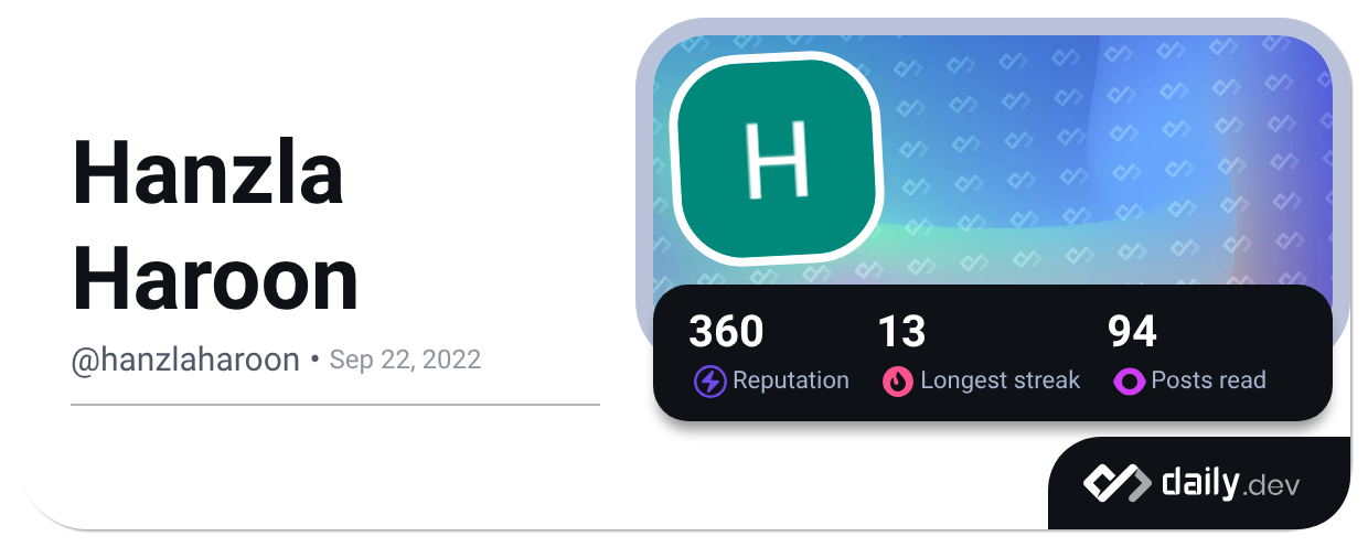 Hanzla Haroon (@hanzlaharoon) | daily.dev