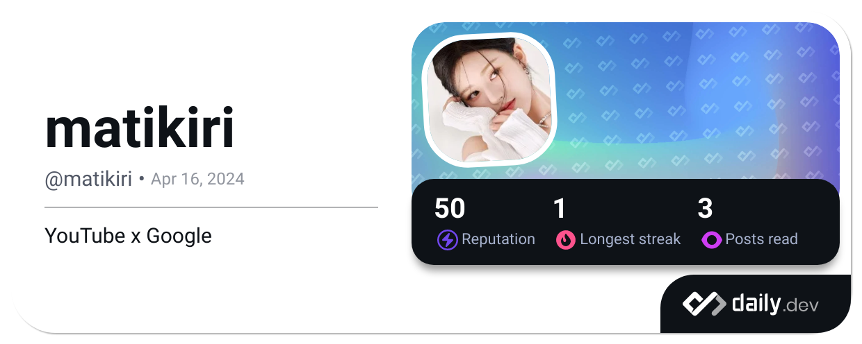 matikiri (@matikiri) | daily.dev
