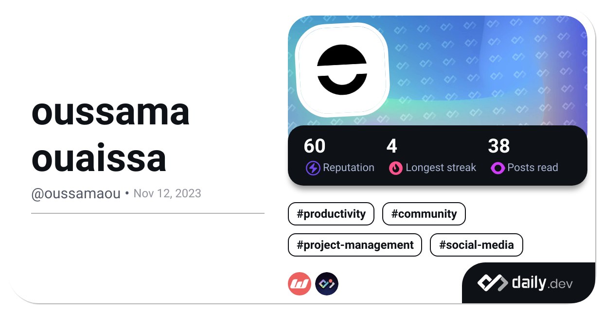 oussama ouaissa (@oussamaou) | daily.dev