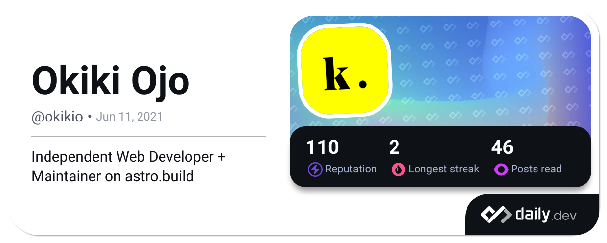 Okiki Ojo (@okikio) | daily.dev