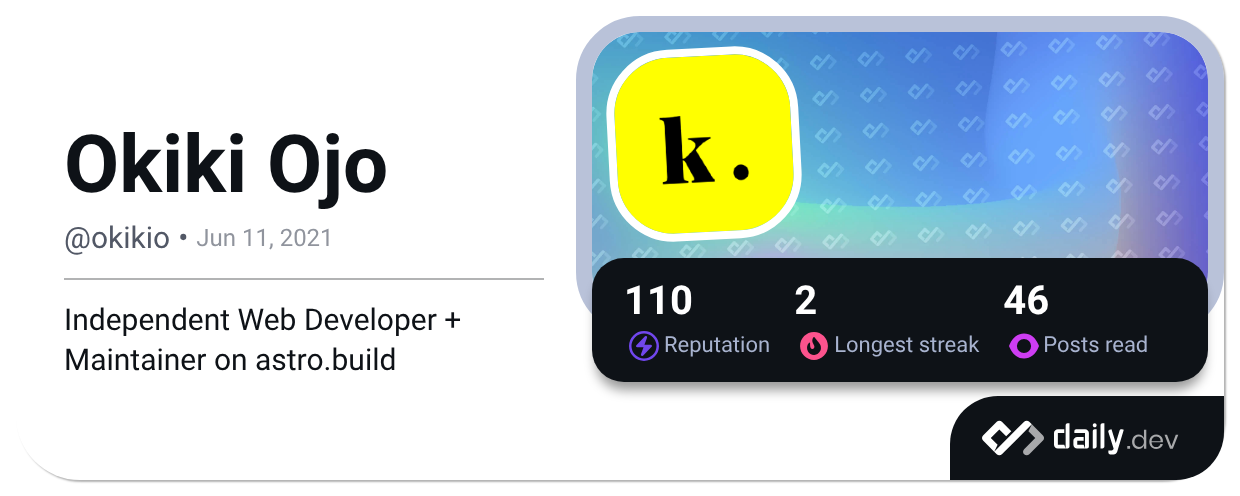Recent posts by Okiki Ojo (@okikio) | daily.dev
