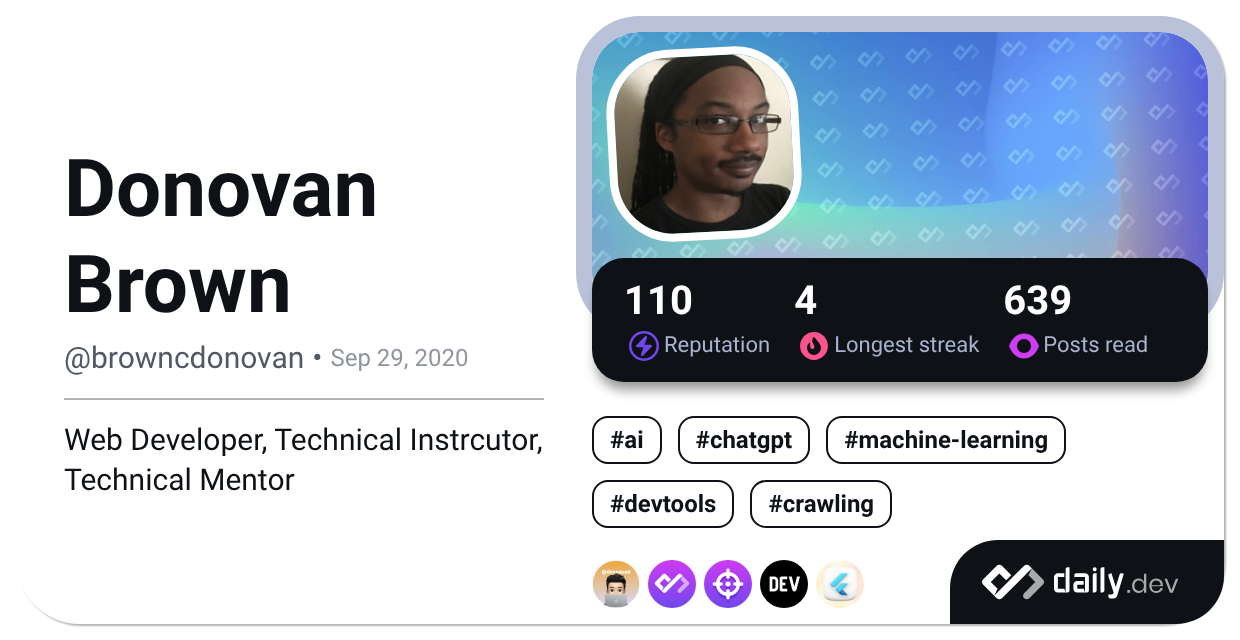 Donovan Brown (@browncdonovan) | daily.dev