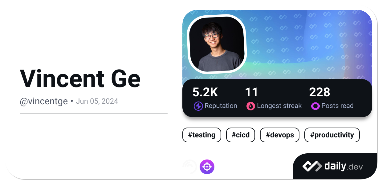 Vincent Ge (@vincentge) | daily.dev