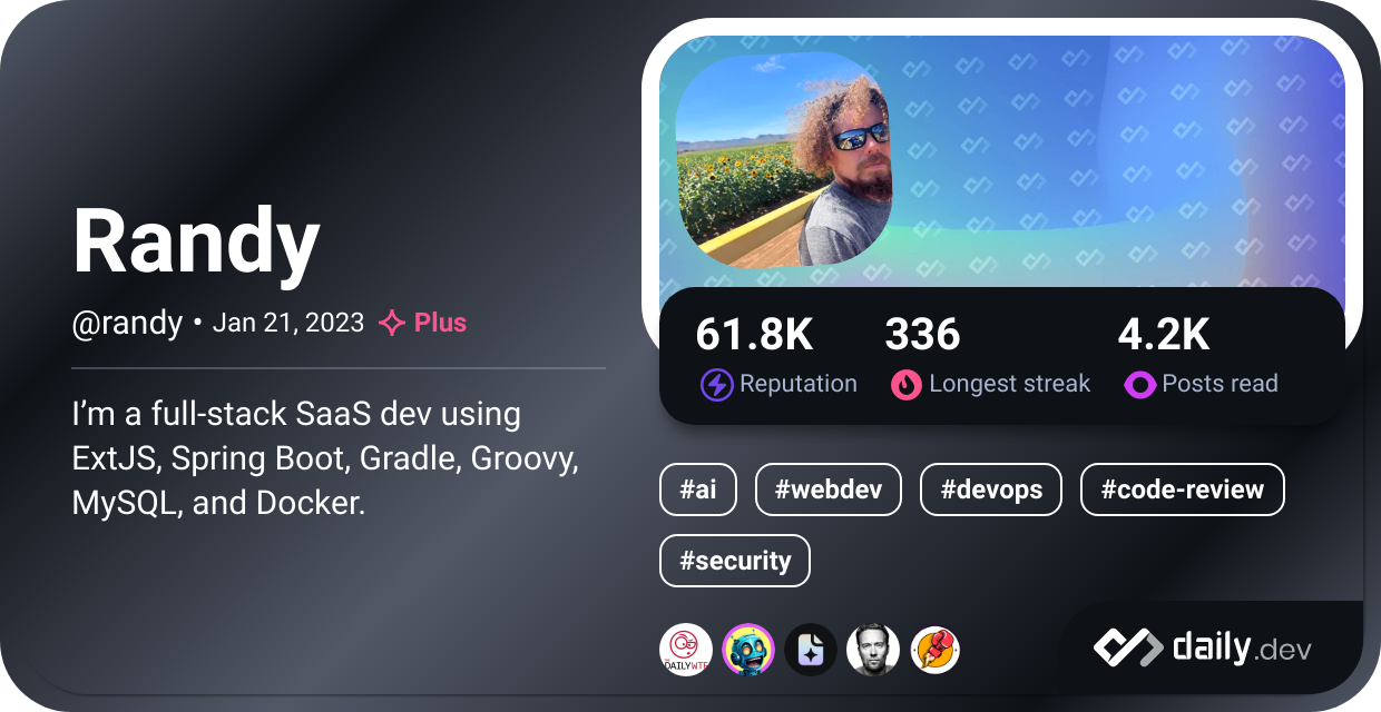 Recent posts by Randy (@randy) | daily.dev