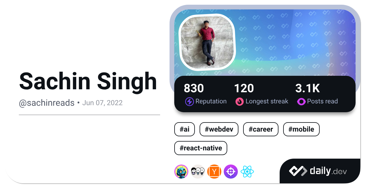 Sachin Singh (@sachinreads) | daily.dev
