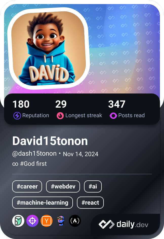 David15tonon's Dev Card