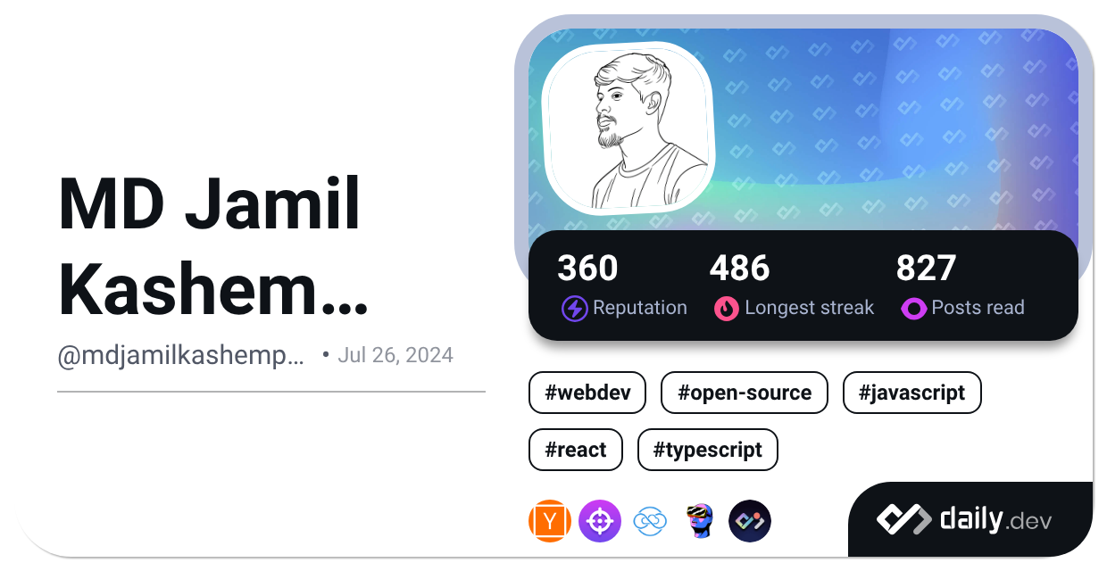 MD Jamil Kashem Porosh (@mdjamilkashemporosh) | daily.dev