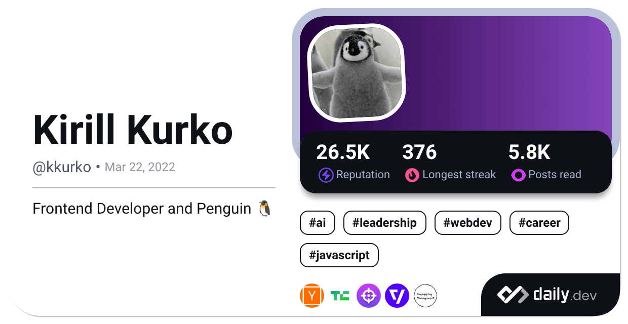 Recent posts by Kirill Kurko (@kkurko) | daily.dev