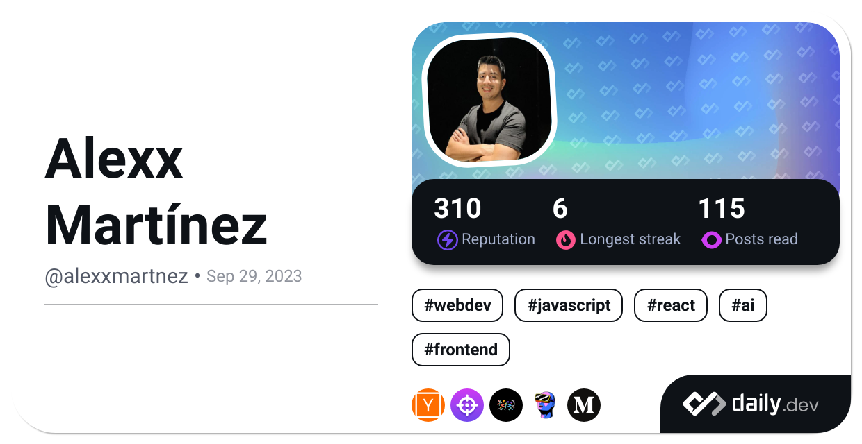 Alexx Martínez (@alexxmartnez) | daily.dev