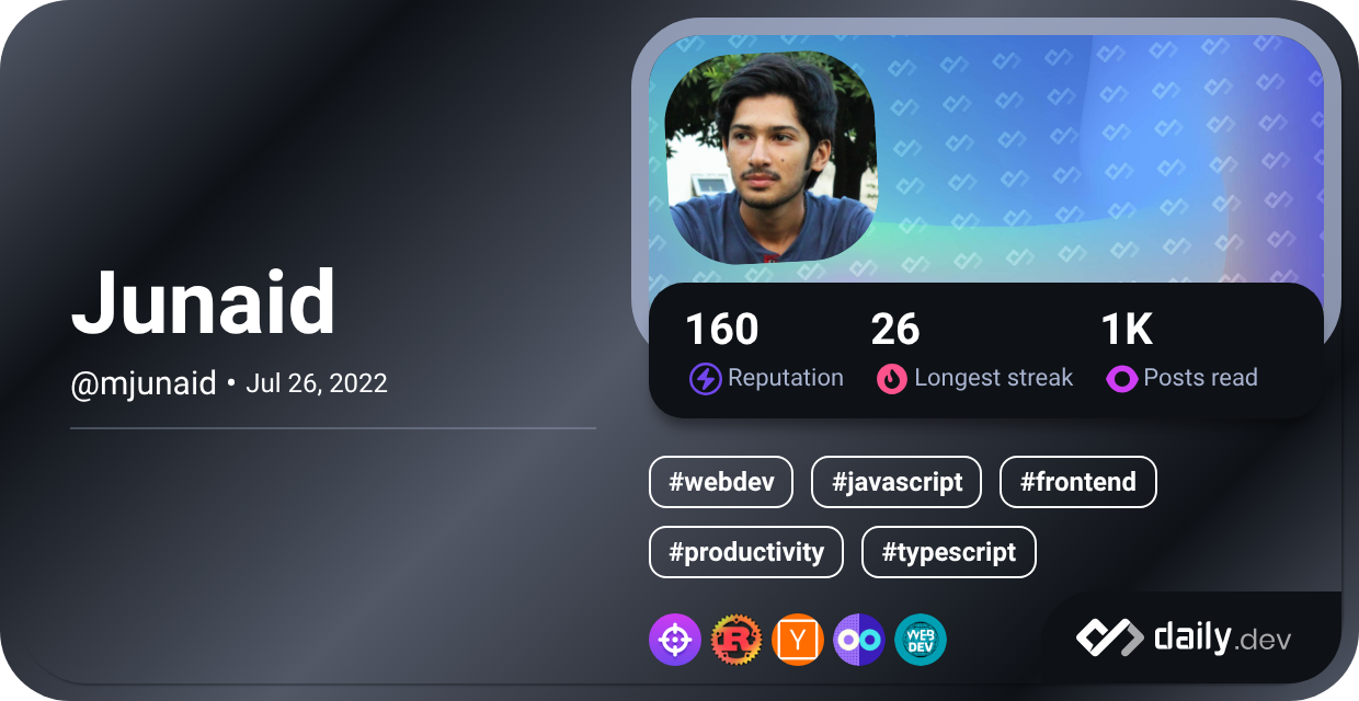 Junaid (@mjunaid) | daily.dev