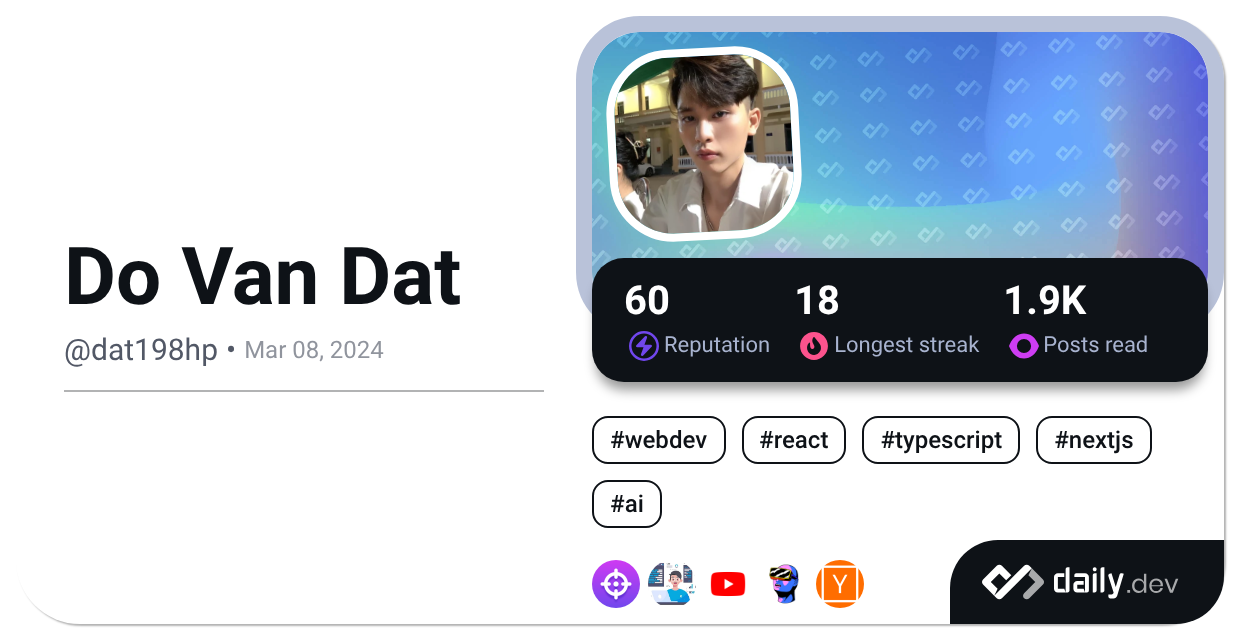 Do Van Dat (@dat198hp) | daily.dev