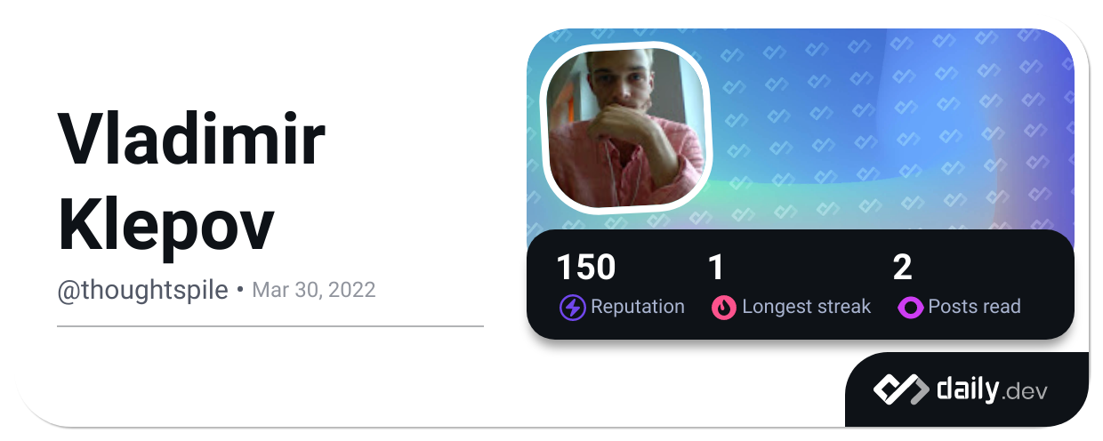Vladimir Klepov (@thoughtspile) | daily.dev