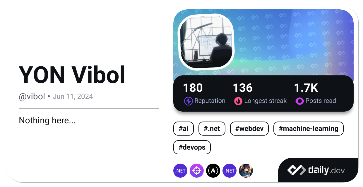 YON Vibol (@vibol) | daily.dev