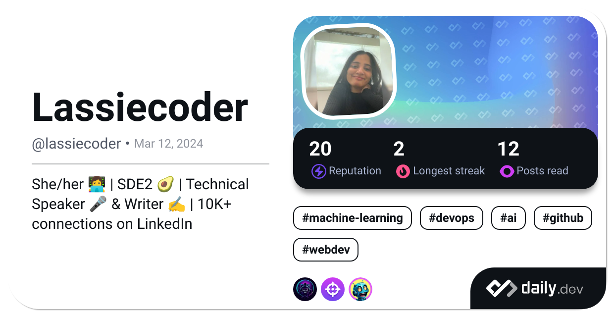 Lassiecoder (@lassiecoder) | daily.dev