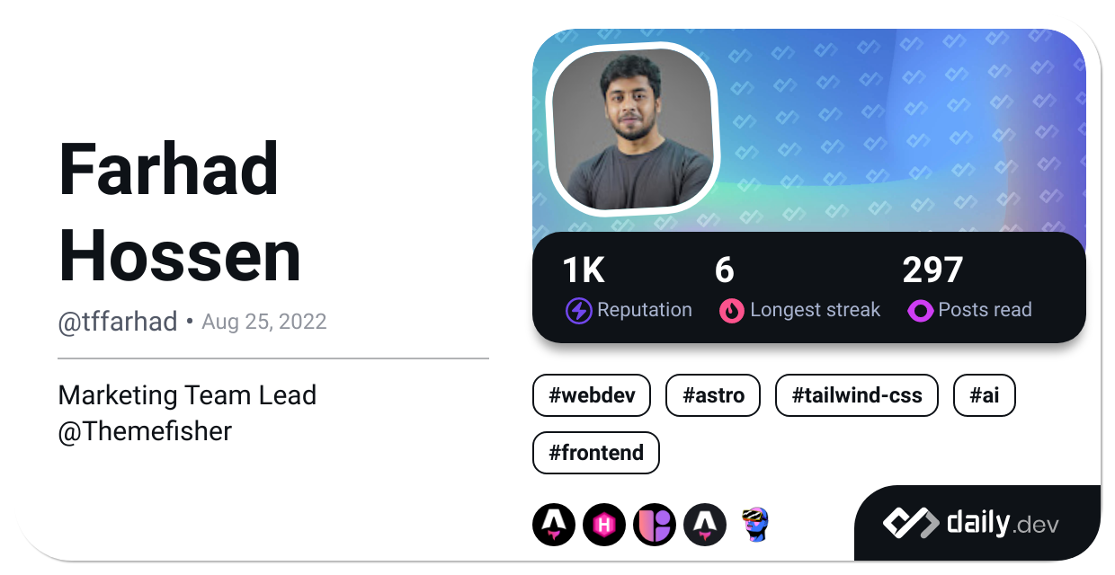 Recent posts by Farhad Hossen (@tffarhad) | daily.dev