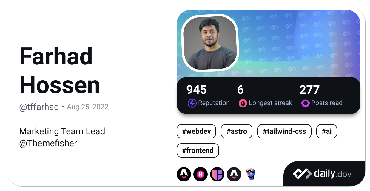 Farhad Hossen (@tffarhad) | daily.dev