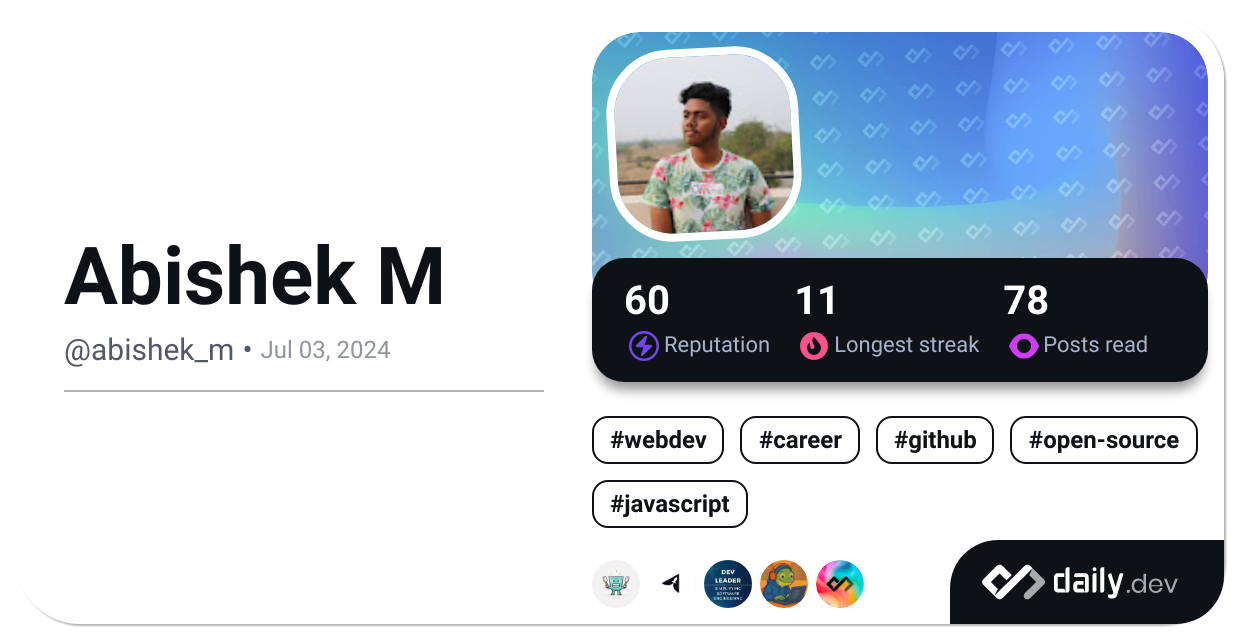 Abishek M (@abishek_m) | daily.dev