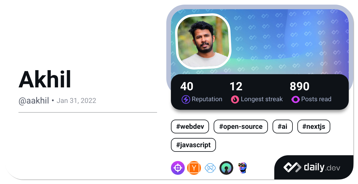 Akhil (@aakhil) | daily.dev