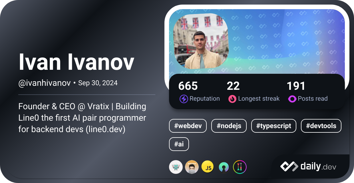 Recent posts by Ivan Ivanov (@ivanhivanov) | daily.dev
