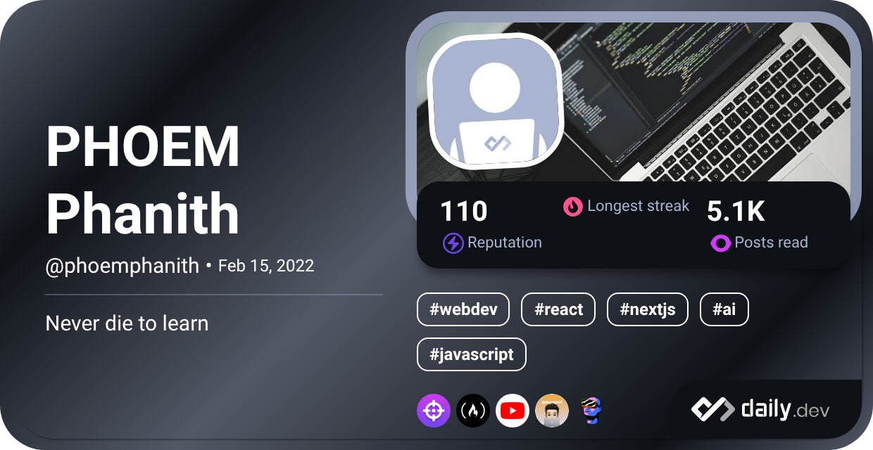 PHOEM Phanith (@phoemphanith) | daily.dev