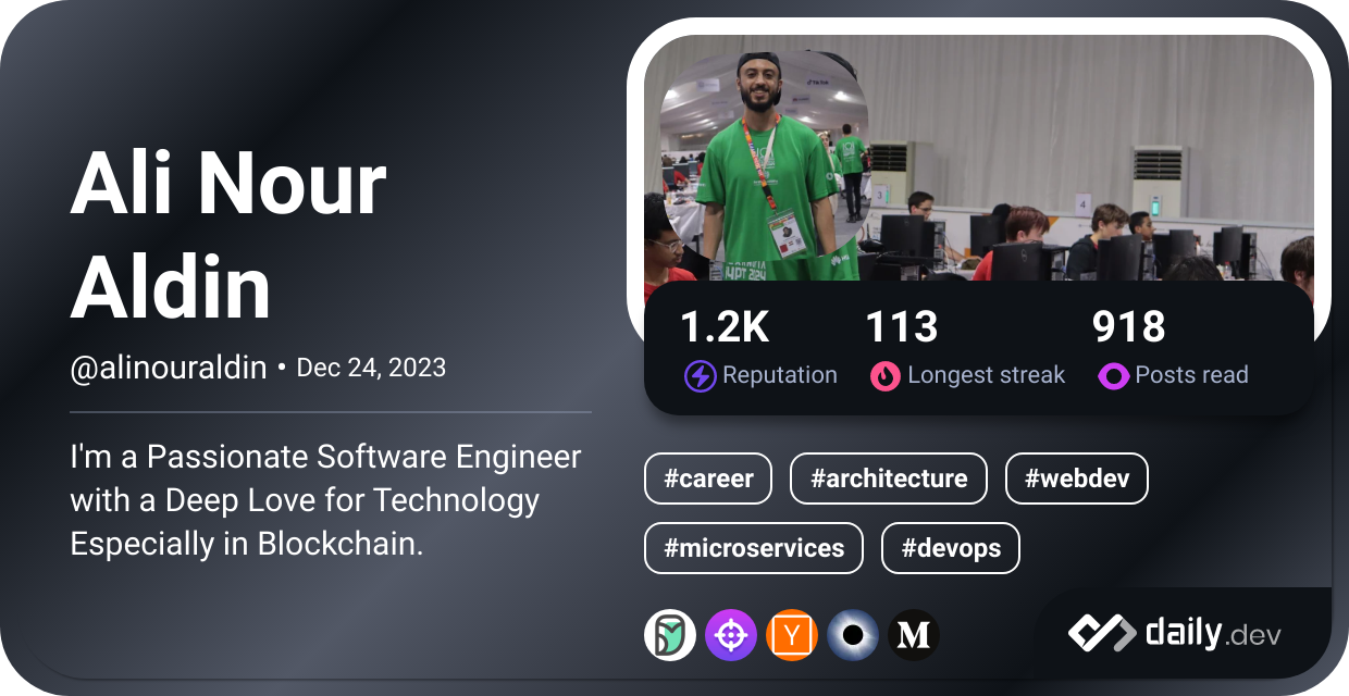 Ali Nour Aldin (@alinouraldin) | daily.dev