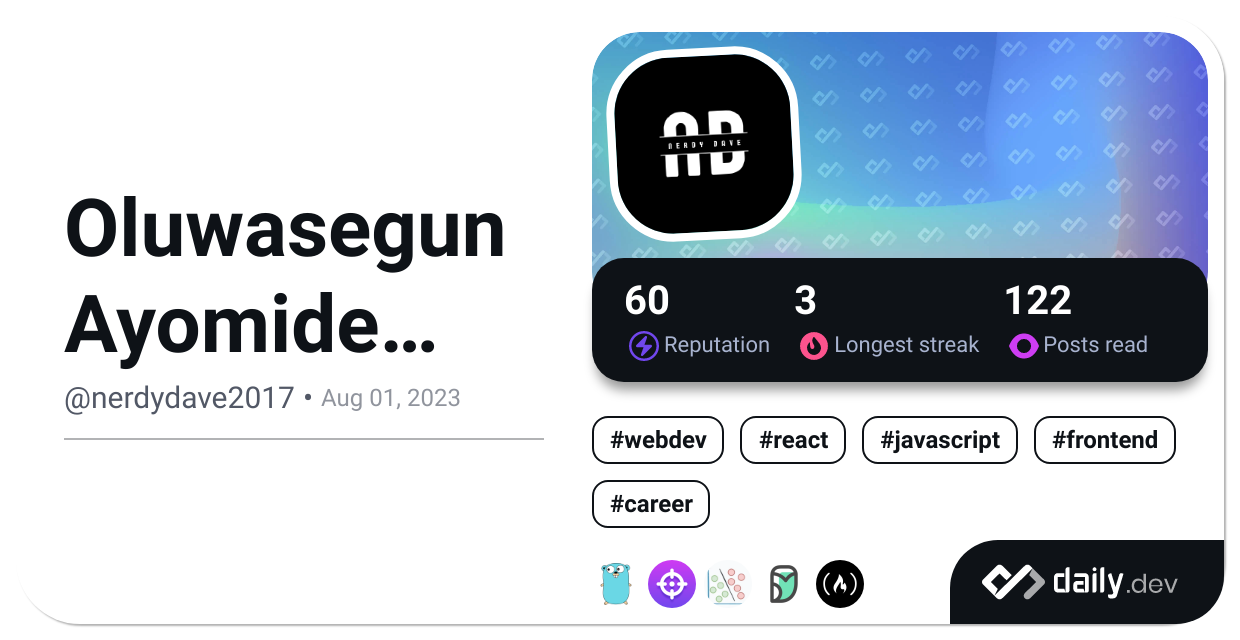 Oluwasegun Ayomide Ajayi (@nerdydave2017) | daily.dev