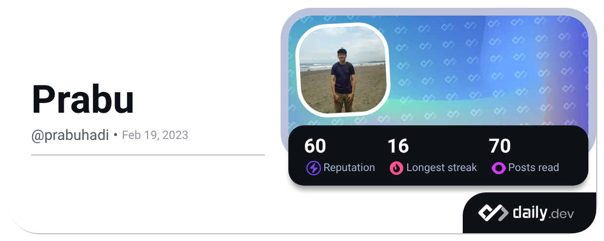 Prabu (@prabuhadi) | daily.dev