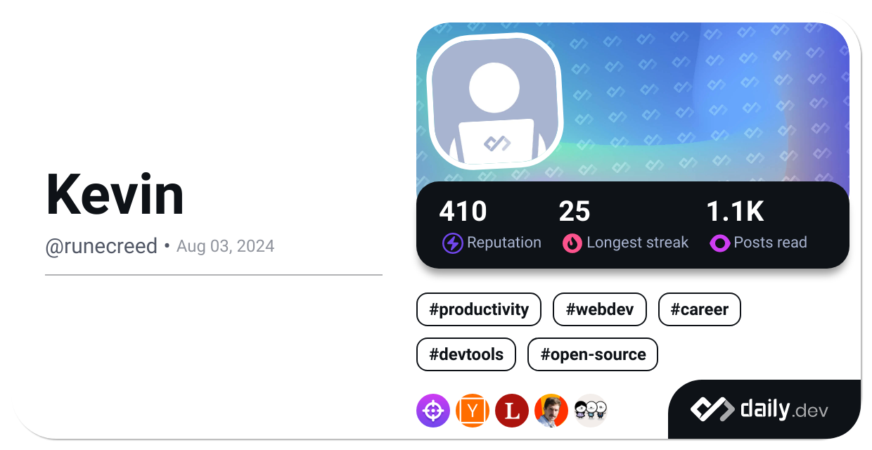 Kevin (@runecreed) | daily.dev