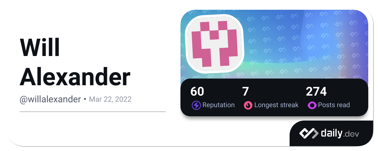 Will Alexander (@willalexander) | daily.dev