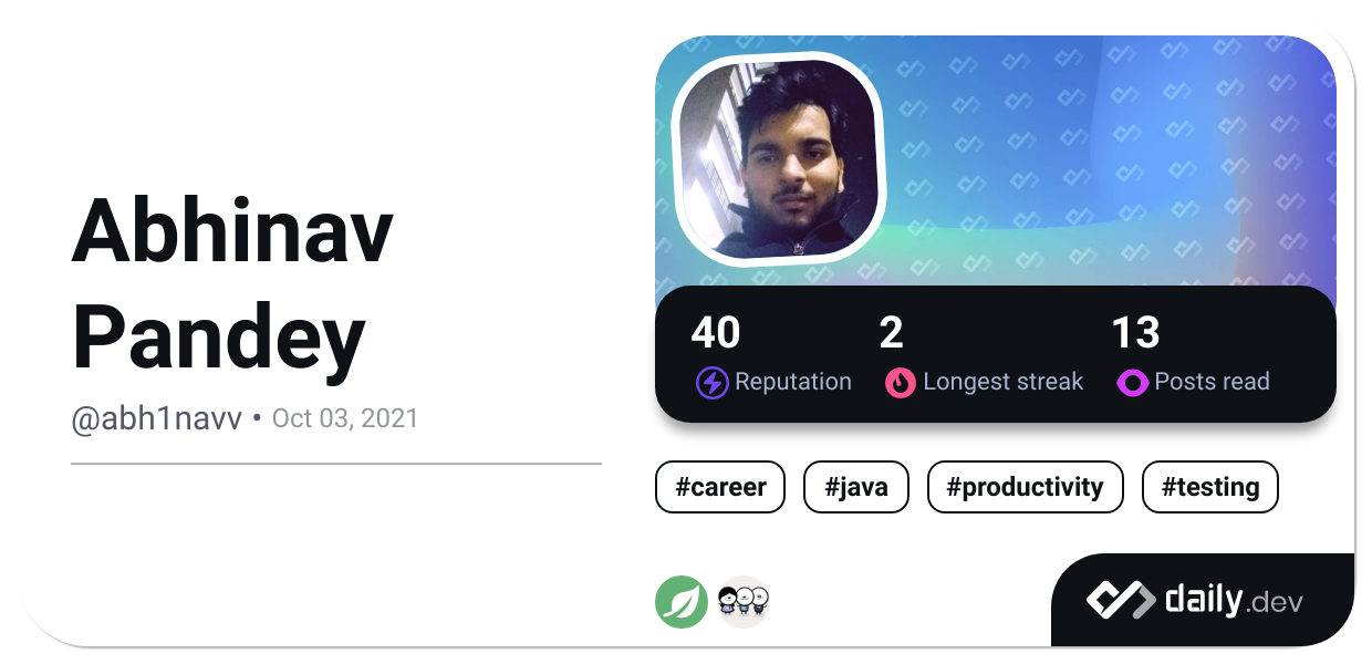 Abhinav Pandey (@abh1navv) | daily.dev