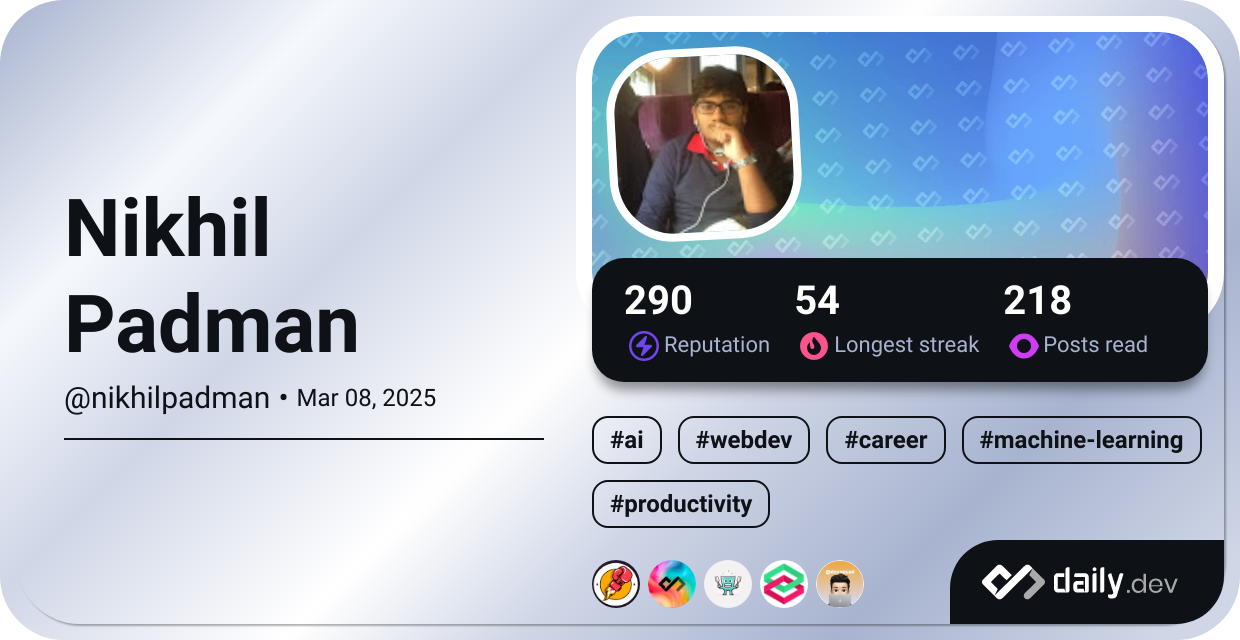 Nikhil Padman (@nikhilpadman) | daily.dev