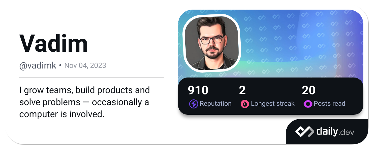 Vadim (@vadimk) | daily.dev