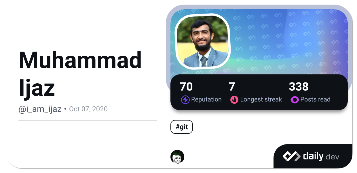 Muhammad Ijaz (@i_am_ijaz) | daily.dev