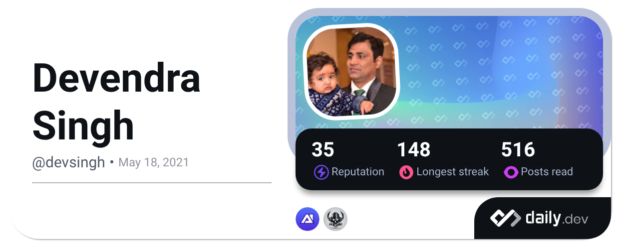 Devendra Singh (@devsingh) | daily.dev